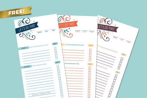 Freebie: Printable To Do Lists - Every-Tuesday | Blog | Every-Tuesday