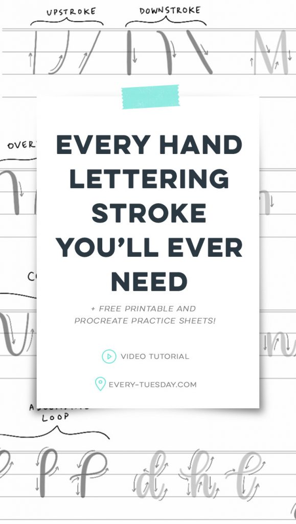 Every Hand Lettering Stroke You'll Ever Need (+ Free Practice Sheets ...