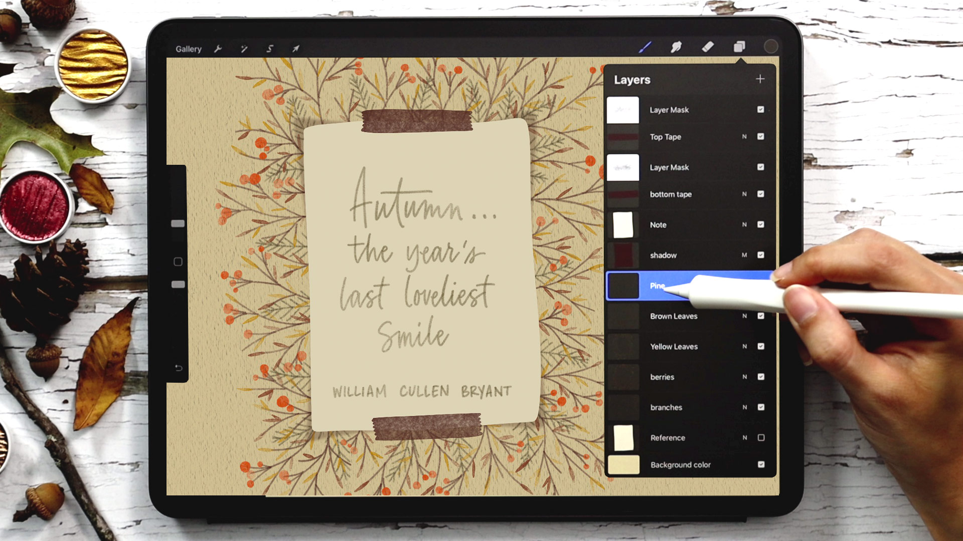 Paint a Little Fall Note in Procreate - Every-Tuesday | Blog | Every ...
