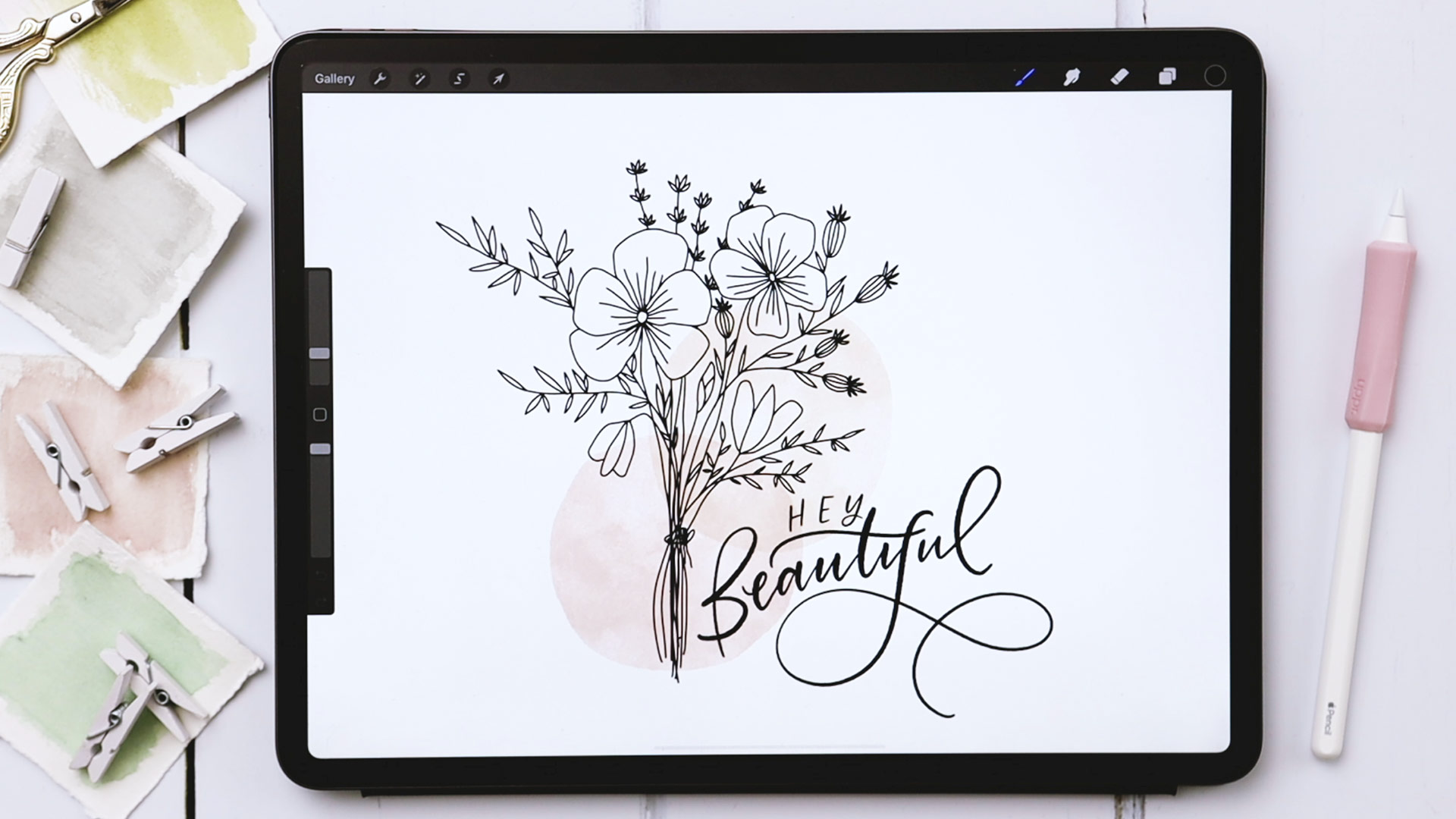 Draw a Line Art Floral Bouquet in Procreate - Every-Tuesday | Blog ...