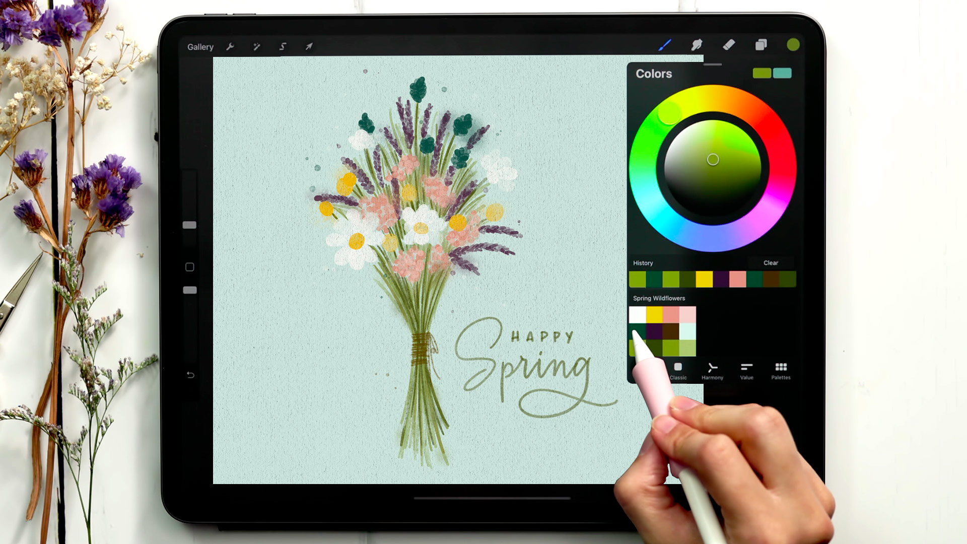 Paint Messy Spring Wildflowers in Procreate - Every-Tuesday | Blog | Every-Tuesday