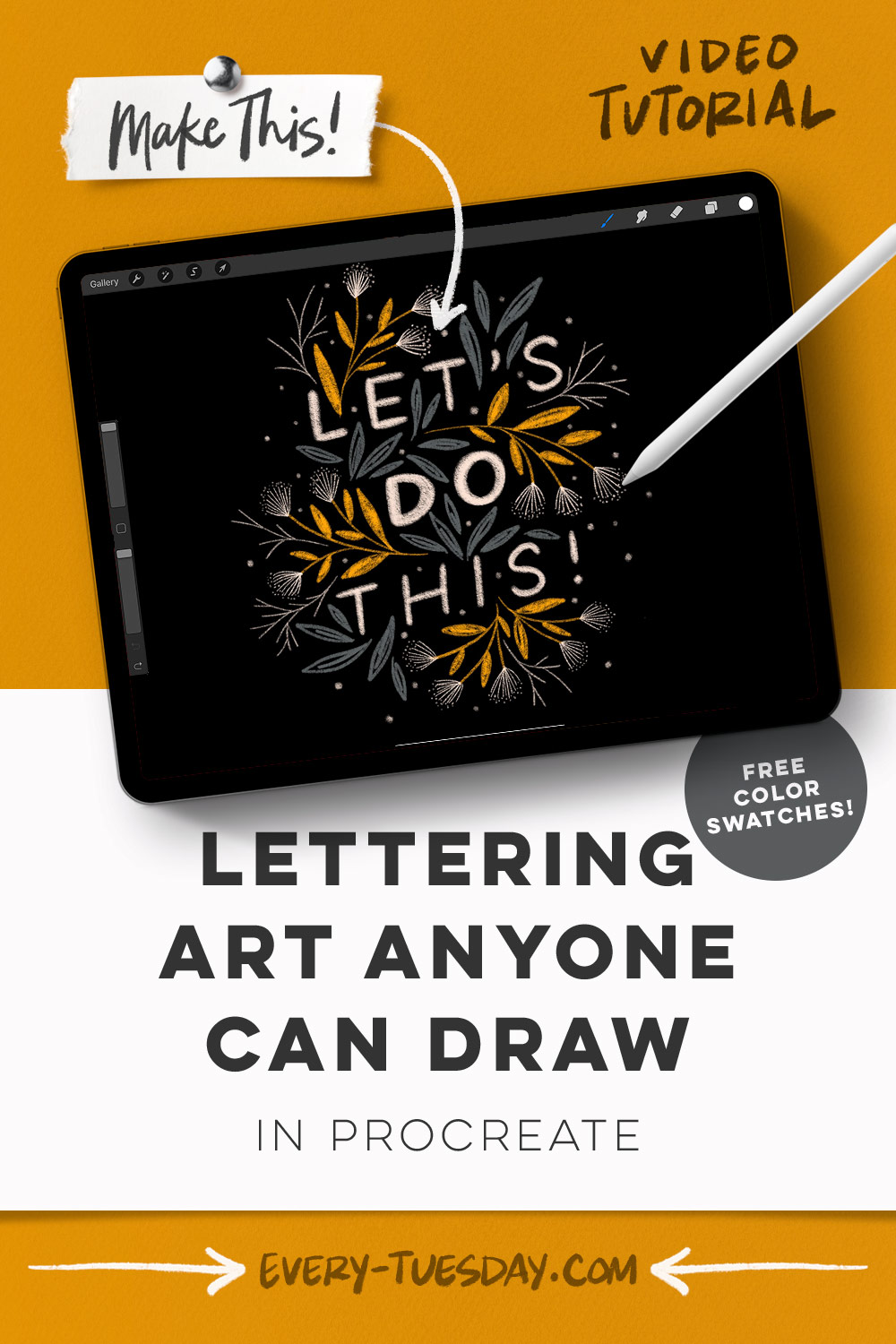 Lettering Art Anyone Can Draw in Procreate - Every-Tuesday