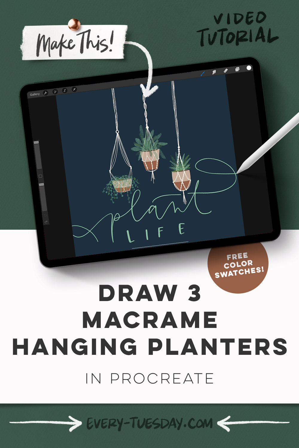 Draw 3 Macrame Hanging Planters in Procreate - Every-Tuesday | Blog ...