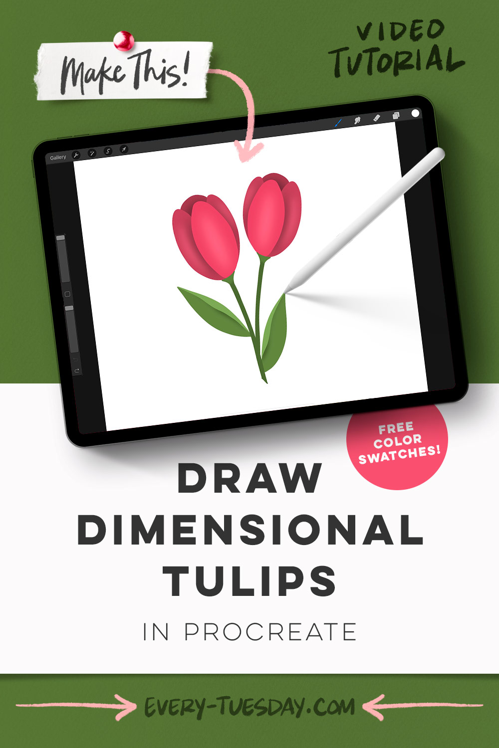 Draw Dimensional Tulips in Procreate - Every-Tuesday