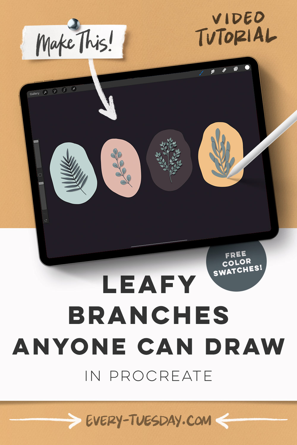 Leafy Branches Anyone Can Draw in Procreate - Every-Tuesday | Blog ...