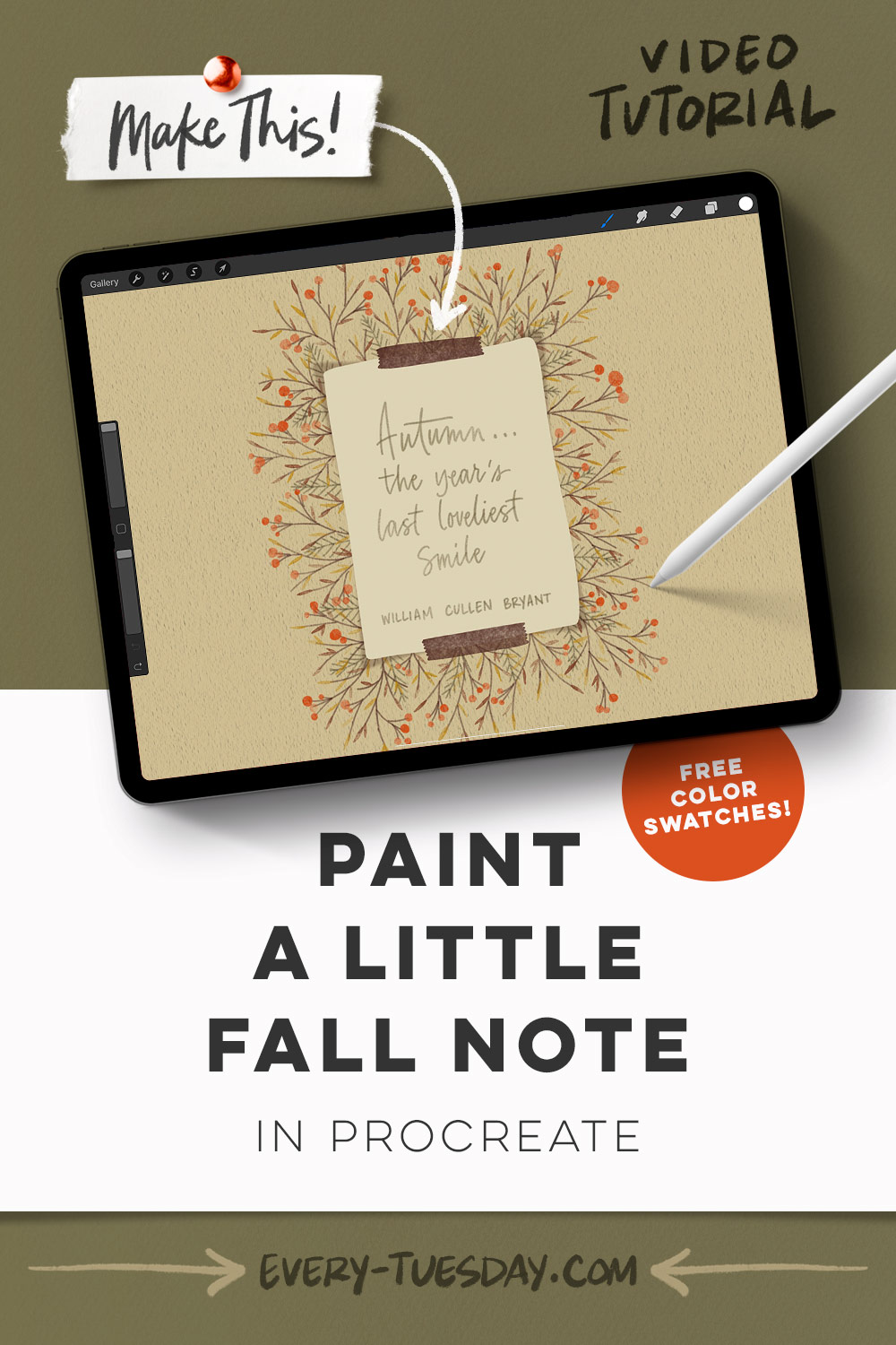 Paint a Little Fall Note in Procreate - Every-Tuesday | Blog | Every ...
