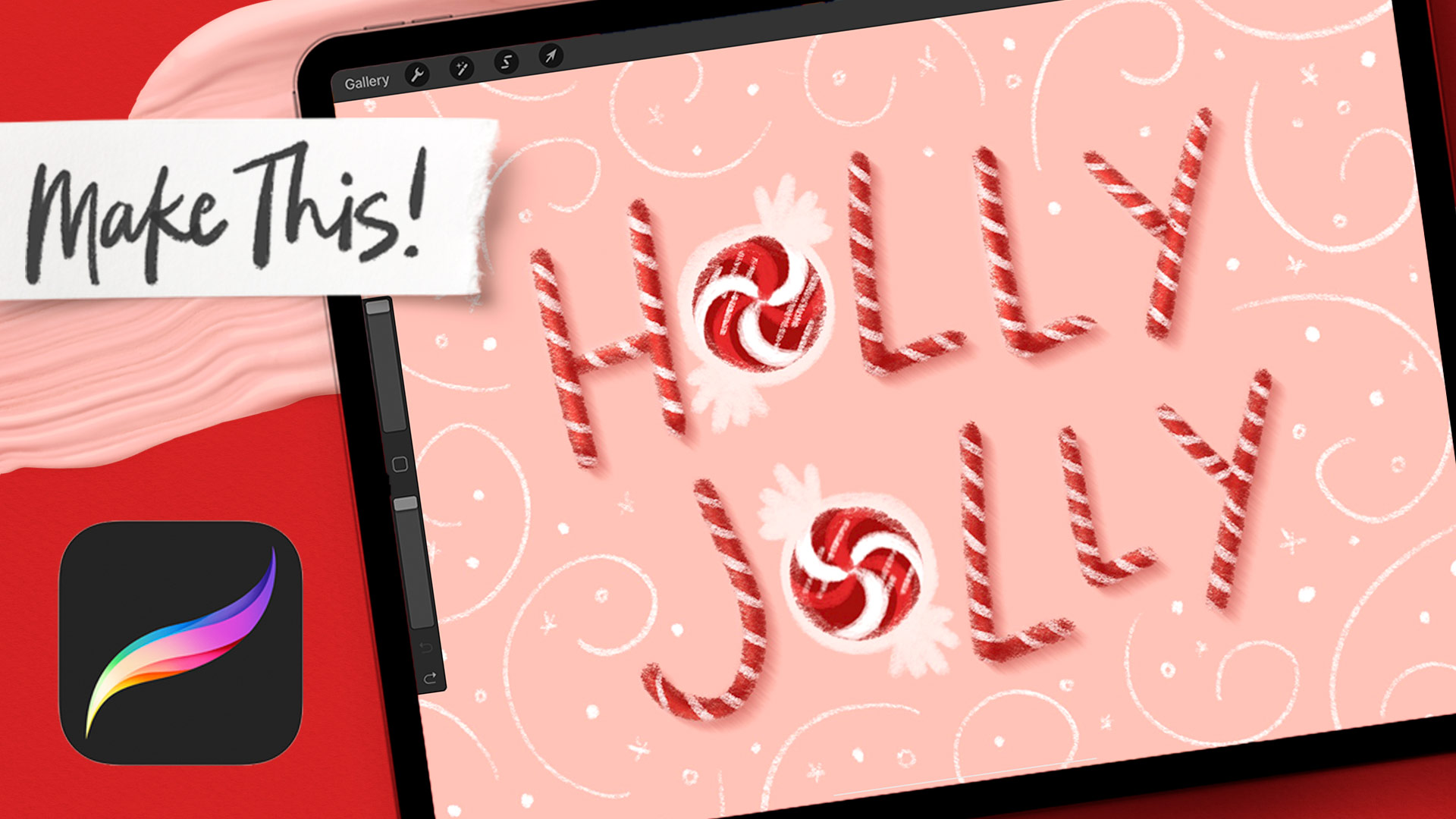 Create Candy Cane Lettering in Procreate - Every-Tuesday | Blog | Every-Tuesday
