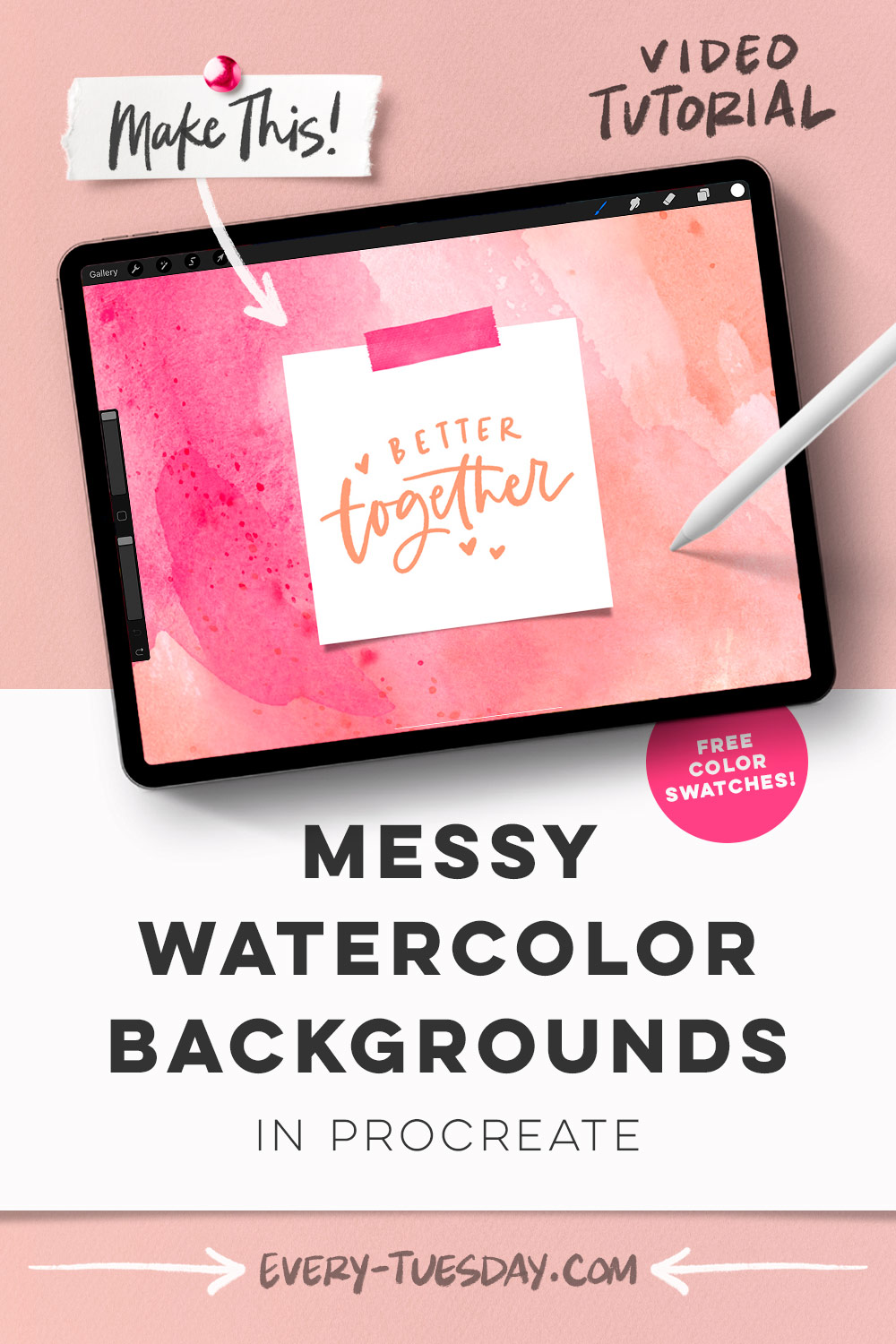 Paint Messy Watercolor Backgrounds in Procreate - Every-Tuesday | Blog ...
