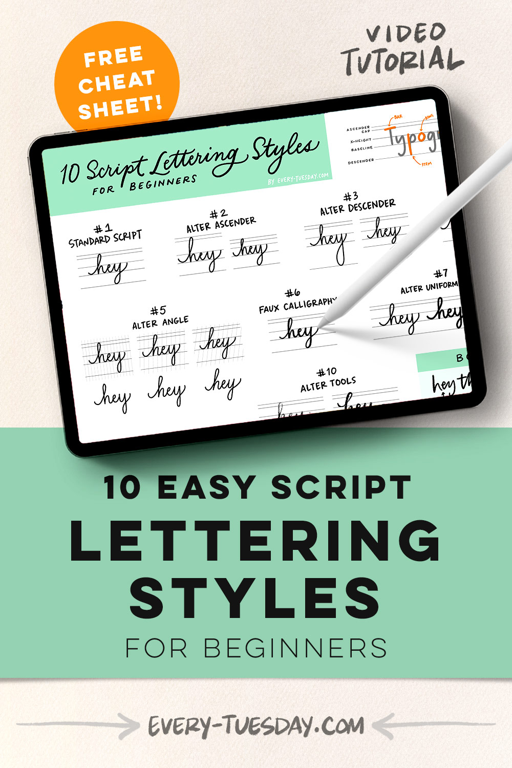 10 Script Lettering Styles for Beginners - Every-Tuesday | Blog | Every ...